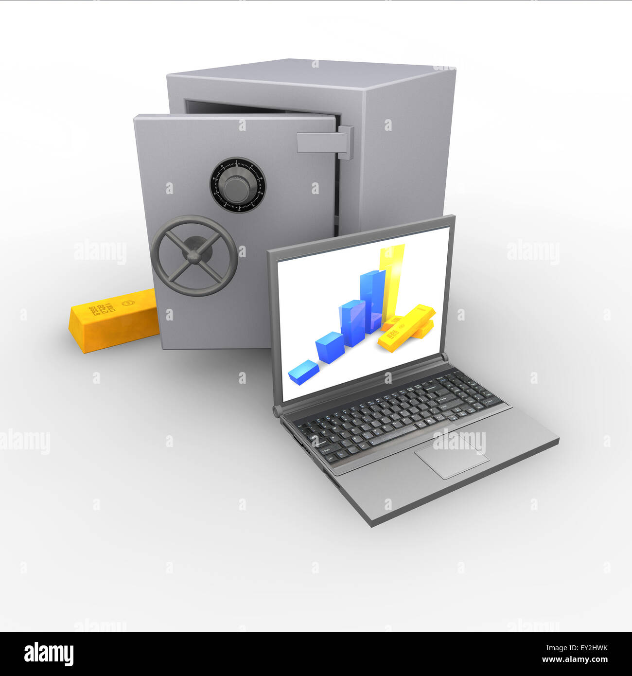 3d Safe computer ingot, bar Stock Photo - Alamy