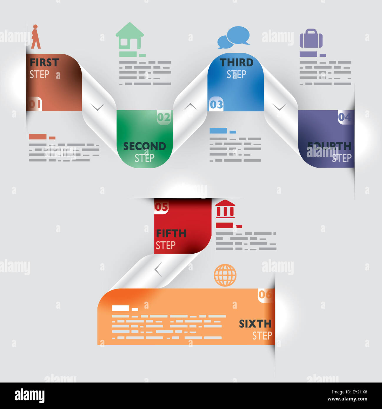 Infographic examples cartels tickets numbered sheets tape Stock Photo ...