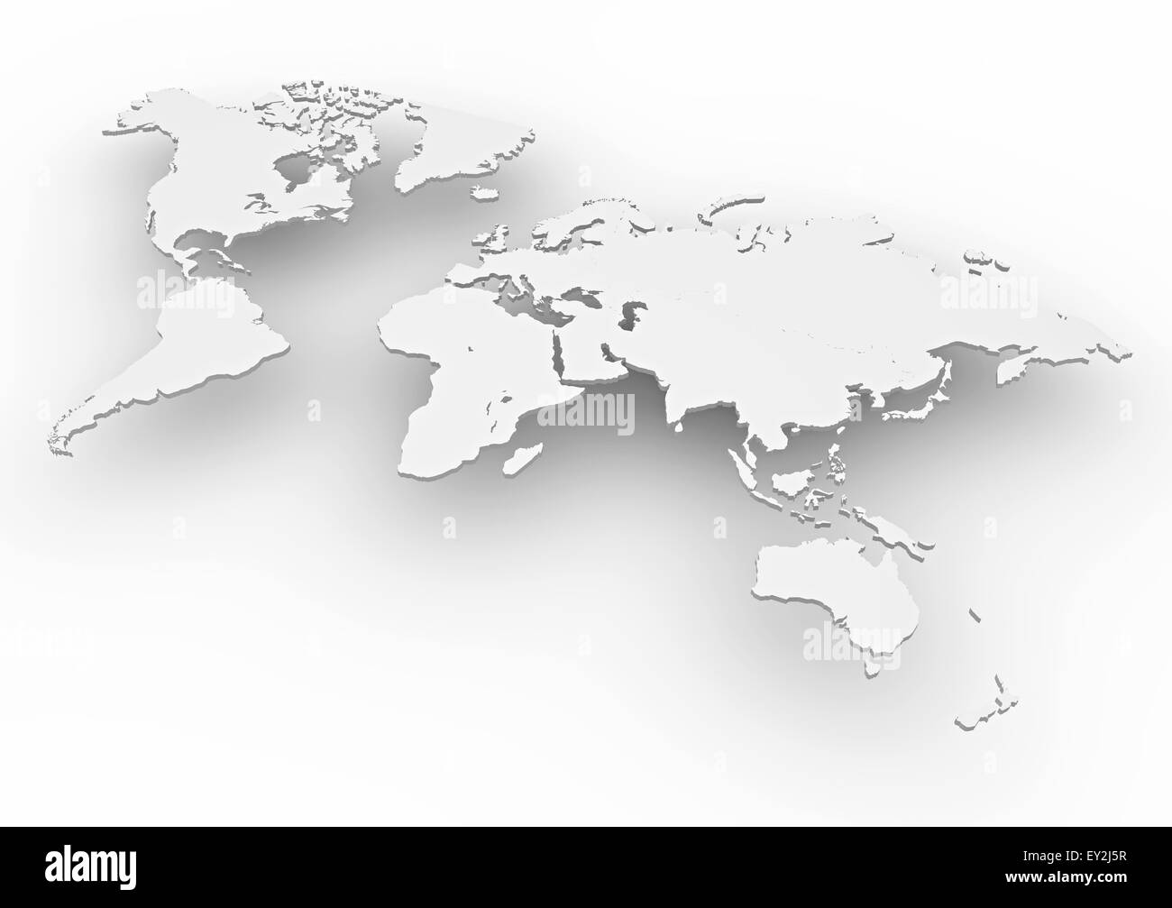 3d embossed White World Map Stock Photo - Alamy