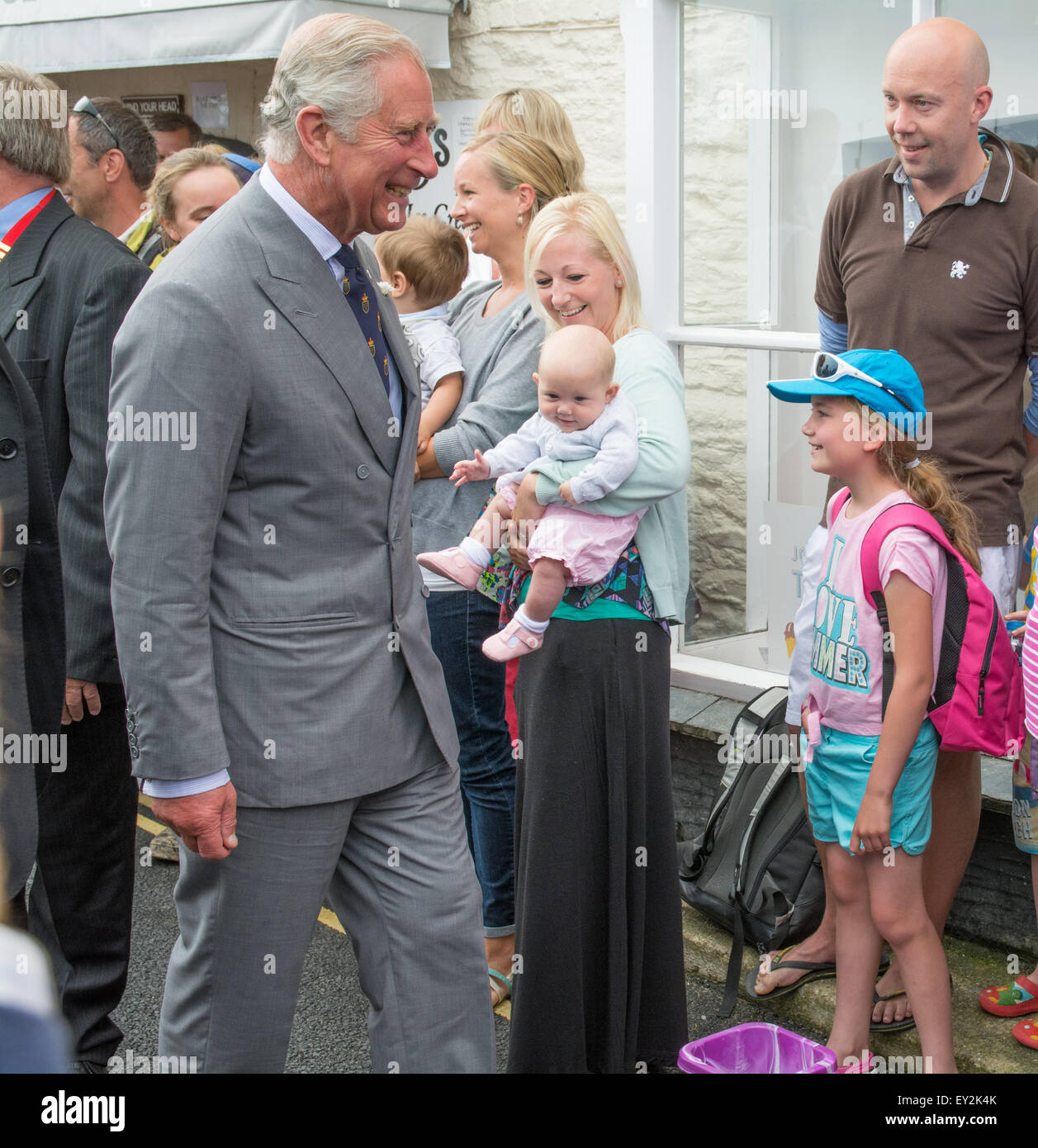 Padstow, Cornwall, UK. 20th July 2015. The Duke and Duchess of Cornwall ...