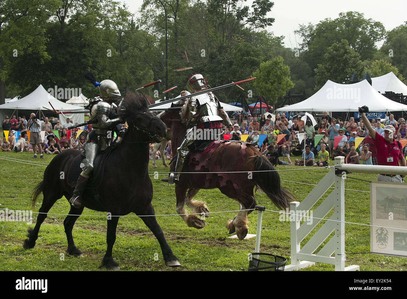 Ann Arbor, MI, USA. 11th July, 2015. Medieval jousting competition at ...