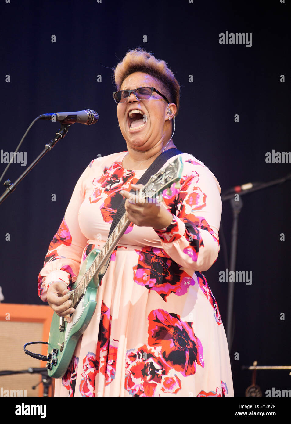 Brittany Howard of Alabama Shakes performs on the main stage at the T ...