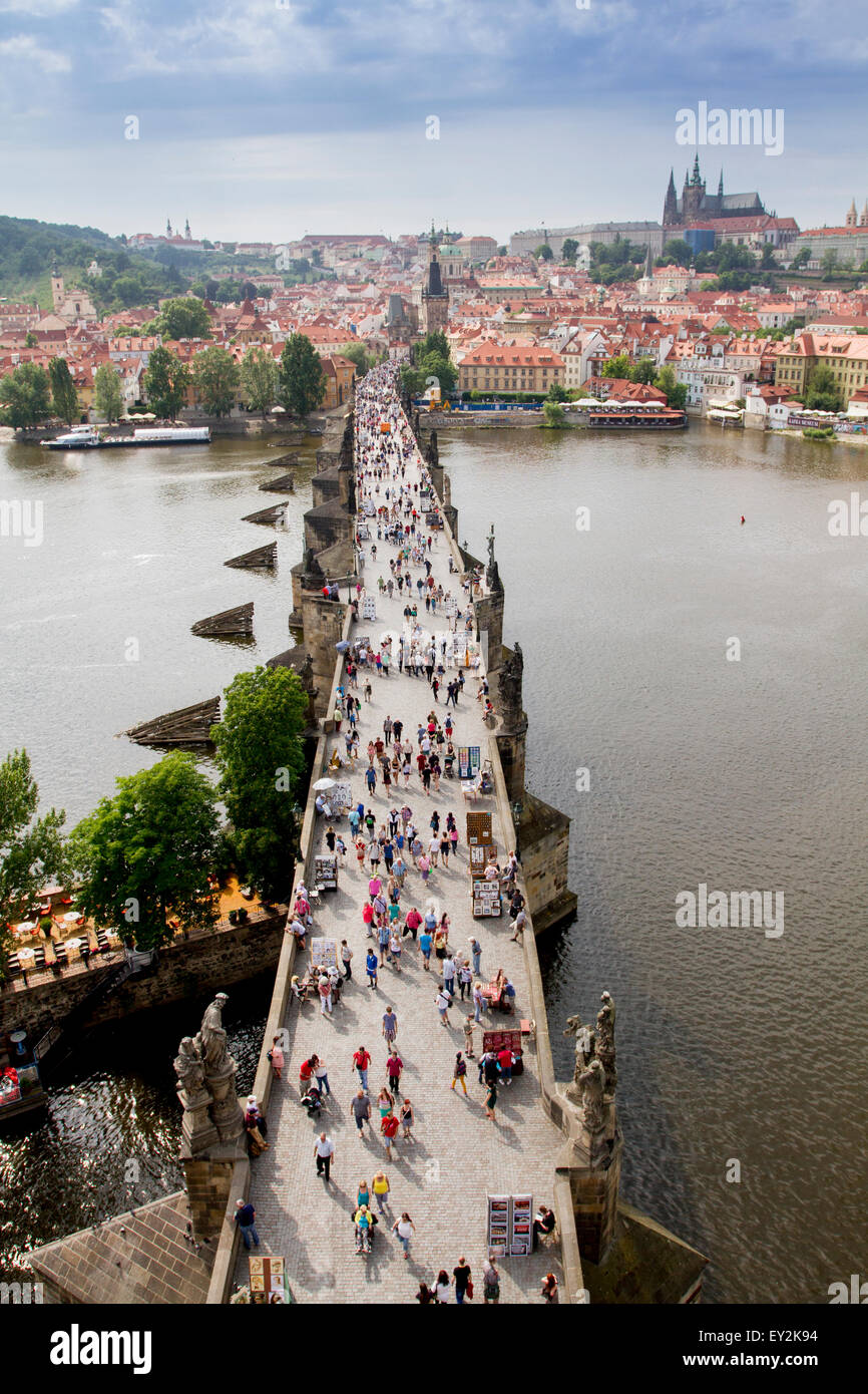 Aerial view of Charles Bridge, Praha, Czech Republic Stock Photo - Alamy