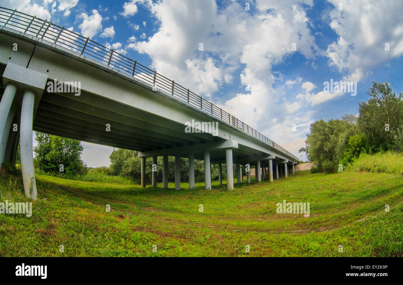 bridge concrete grass green landscape nature background Stock Photo - Alamy