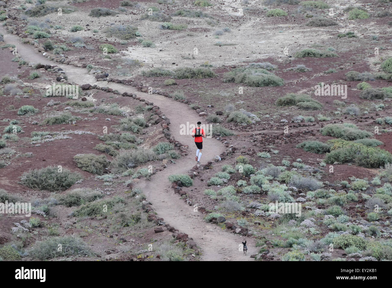 Pathway in the Volcanic Desert Stock Photo - Alamy
