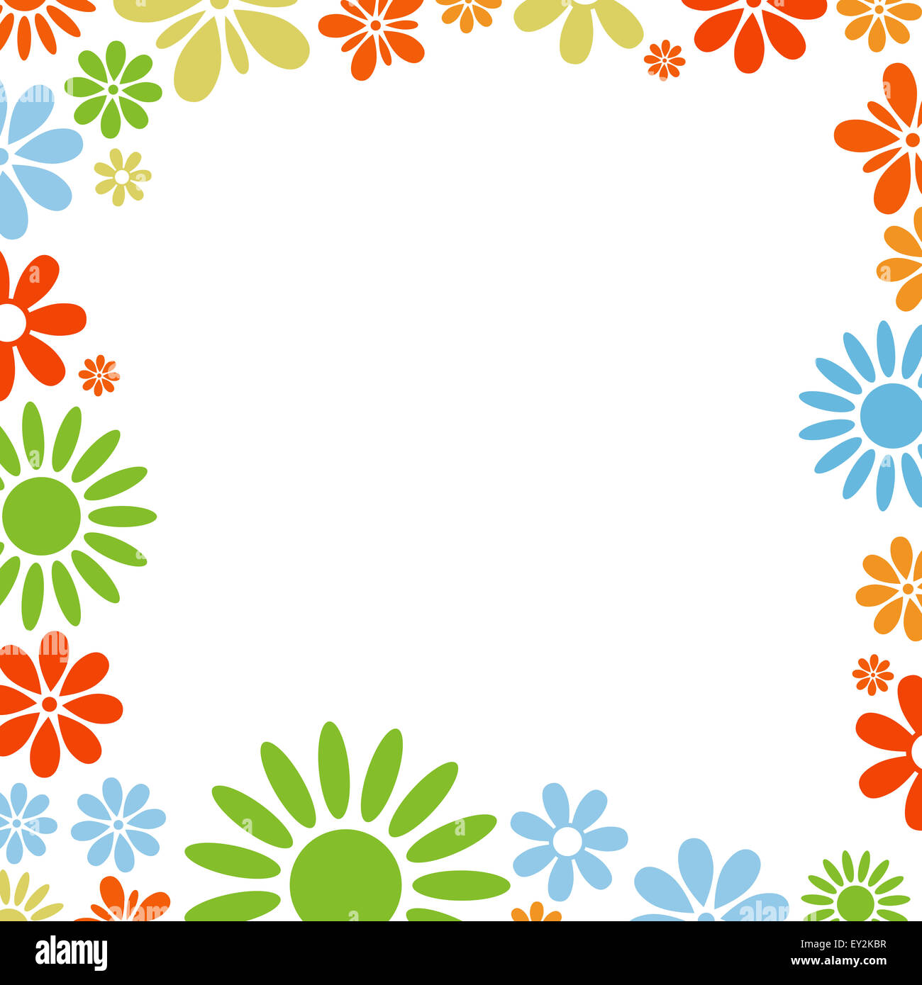 Various colorful flowers frame Stock Photo - Alamy