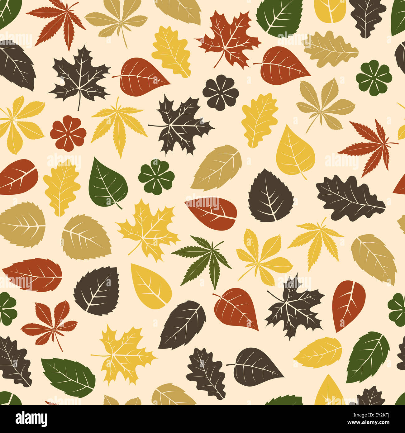 Seamless autumn leaves pattern background Stock Photo - Alamy