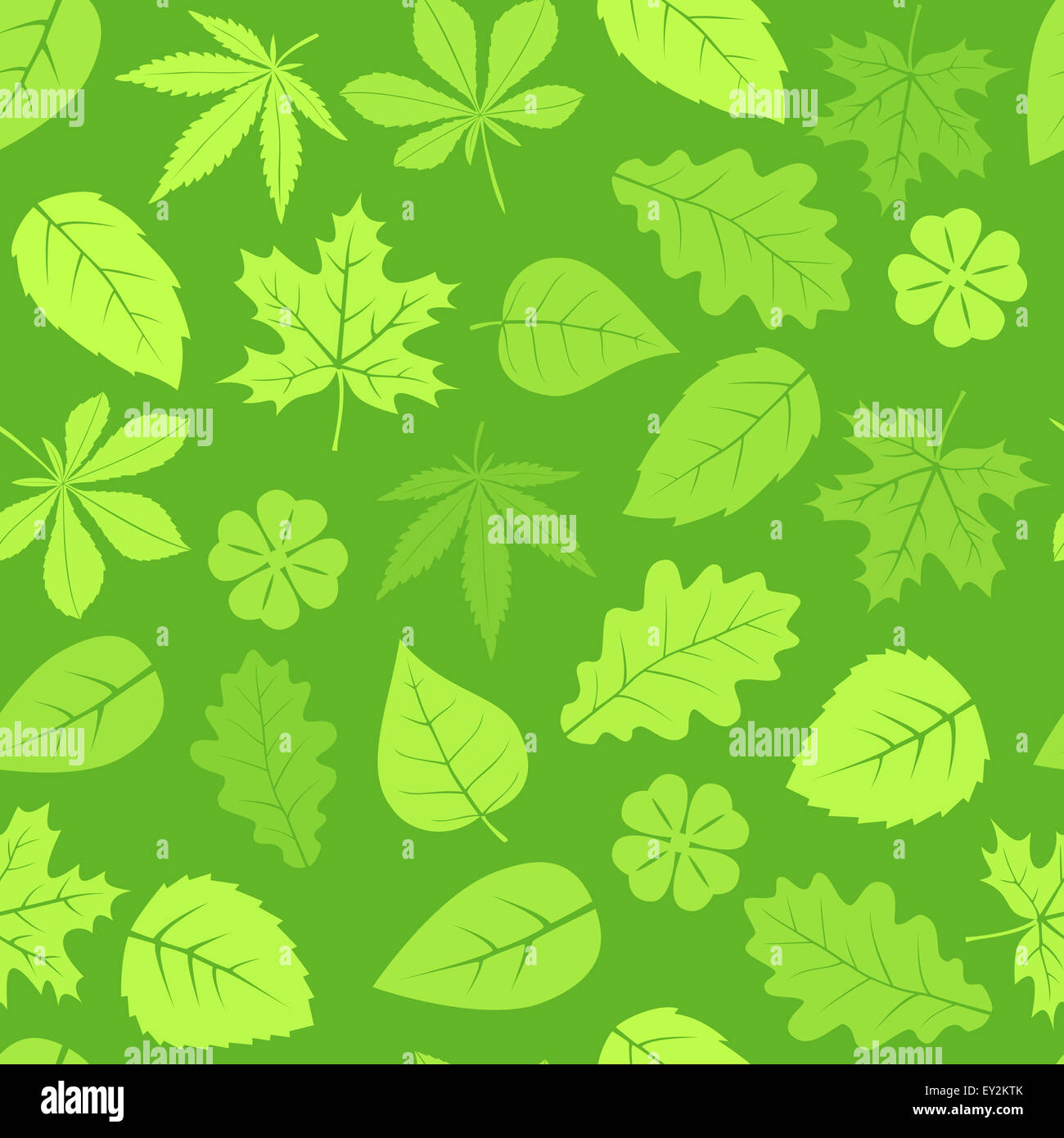 Seamless green leaves pattern background Stock Photo - Alamy