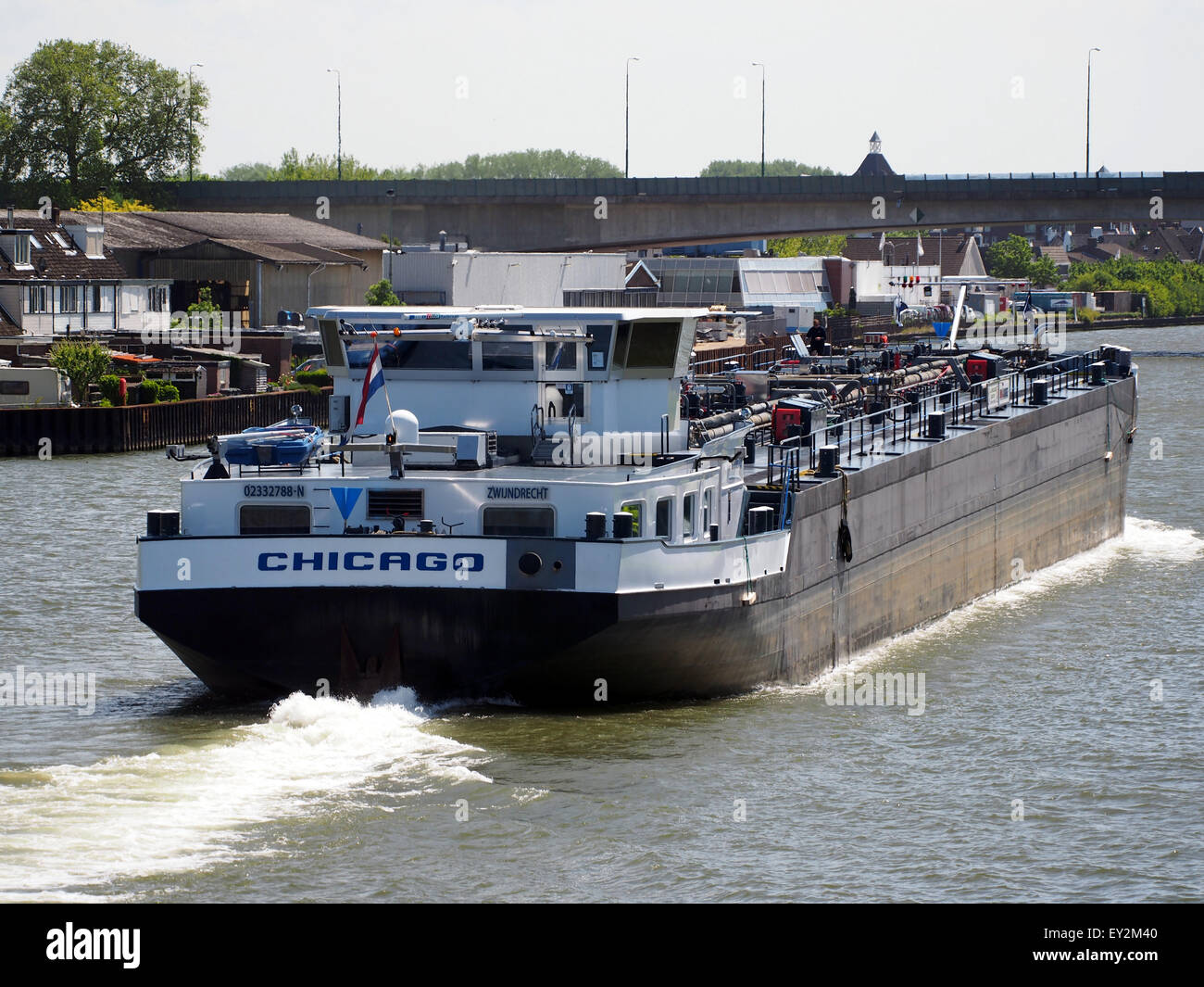 The Chicago, a container ship and oil tanker, is navigating the ...