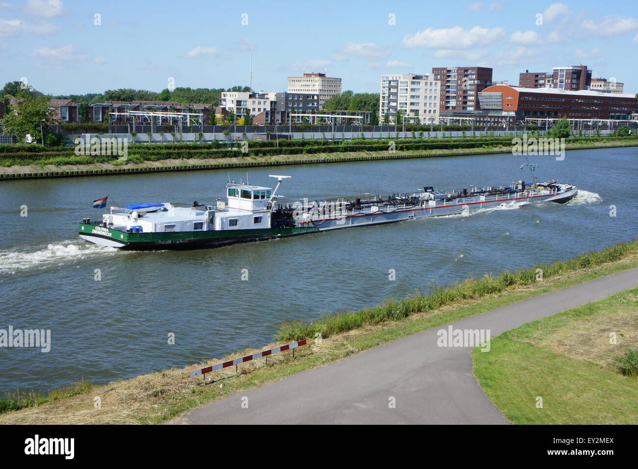 The Colonia, a container ship and oil tanker, navigates the Amsterdam ...