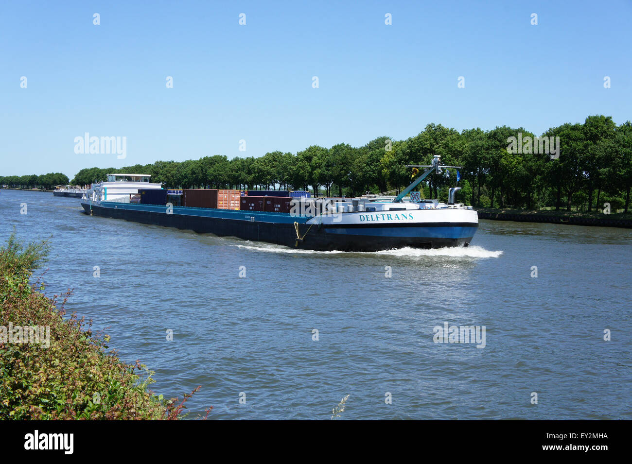The Delftrans, with ENI 02324880, is a container ship operating along ...