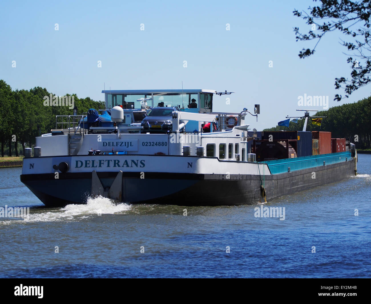 The Delftrans, with ENI 02324880, is a container ship operating along ...