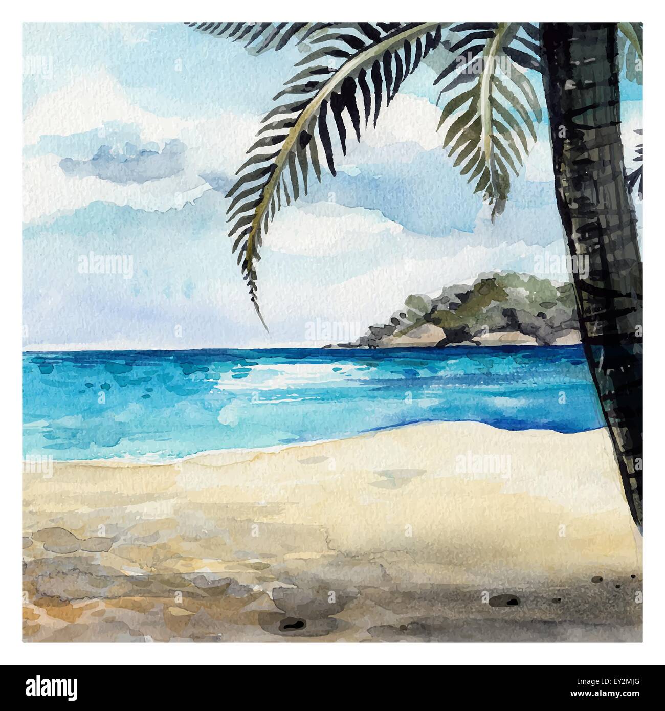 Watercolor Sea background Stock Vector Image & Art - Alamy