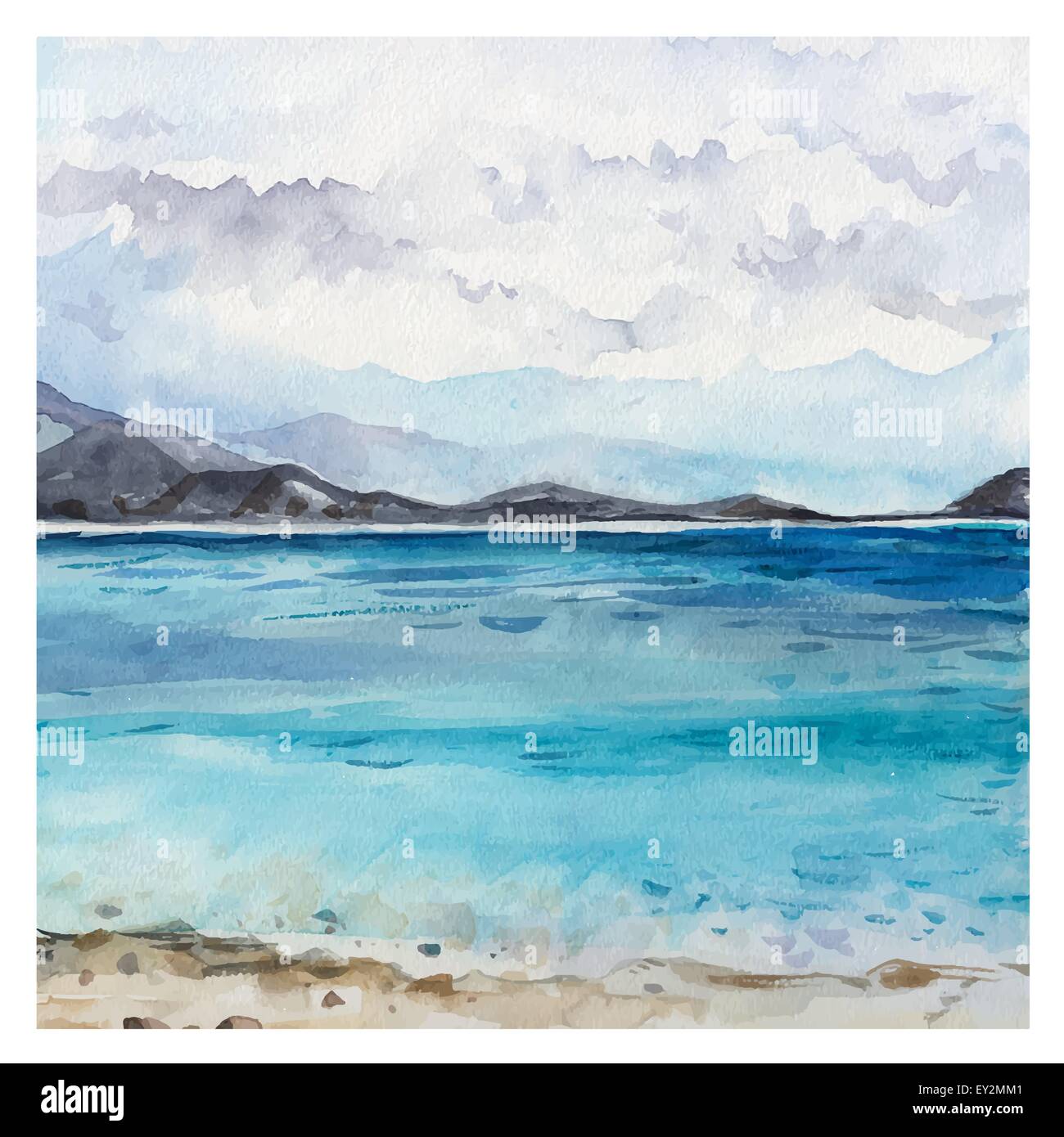 Watercolor Sea background Stock Vector Image & Art - Alamy