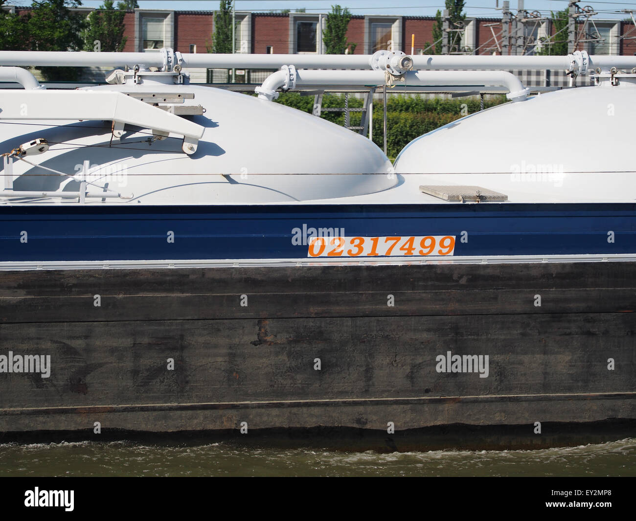 Aletta, a container ship and oil tanker, operates on the Amsterdam-Rijn ...