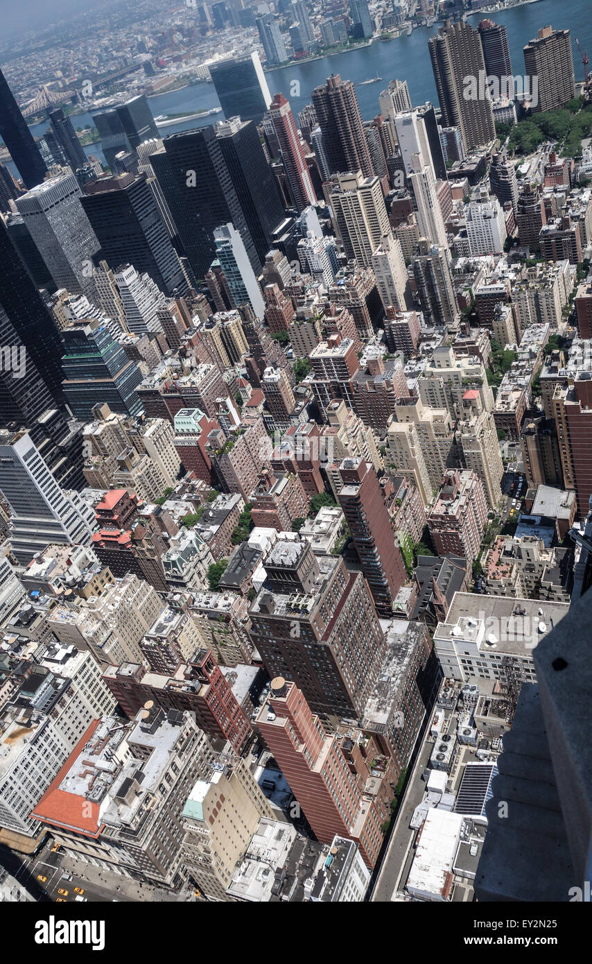 Aerial View of Manhattan from The Empire State Building in direction ...