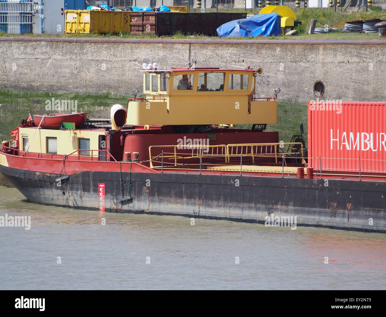 Indian, a container ship and oil tanker, operates in Zandvlietsluis ...
