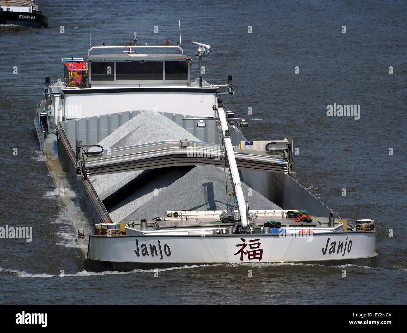 Janjo, a container ship and oil tanker, operates on the Amsterdam-Rijn ...