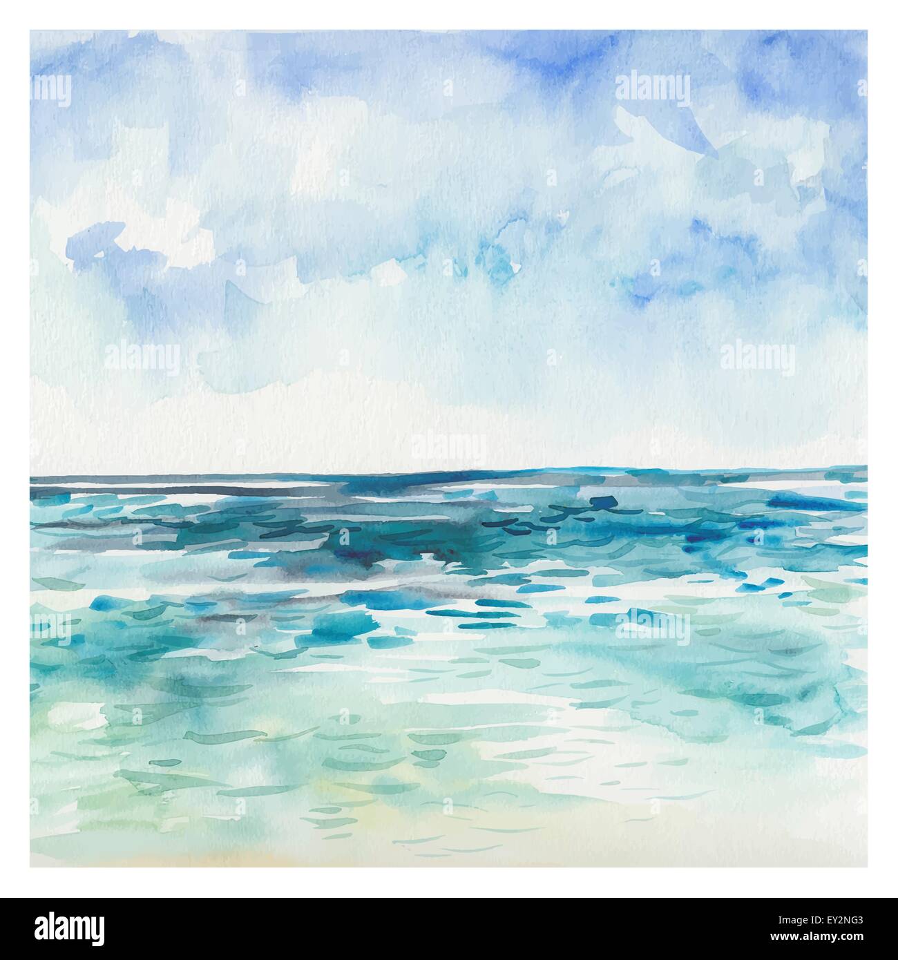 Watercolor Sea background Stock Vector Image & Art - Alamy