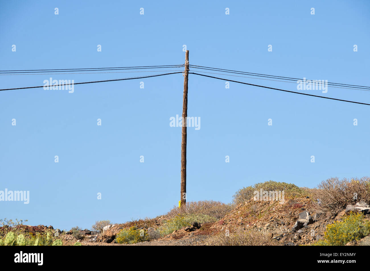 old wooden electric pole Stock Photo - Alamy