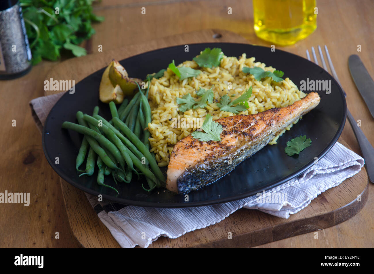 Salmon rice and beans french style hi-res stock photography and images ...