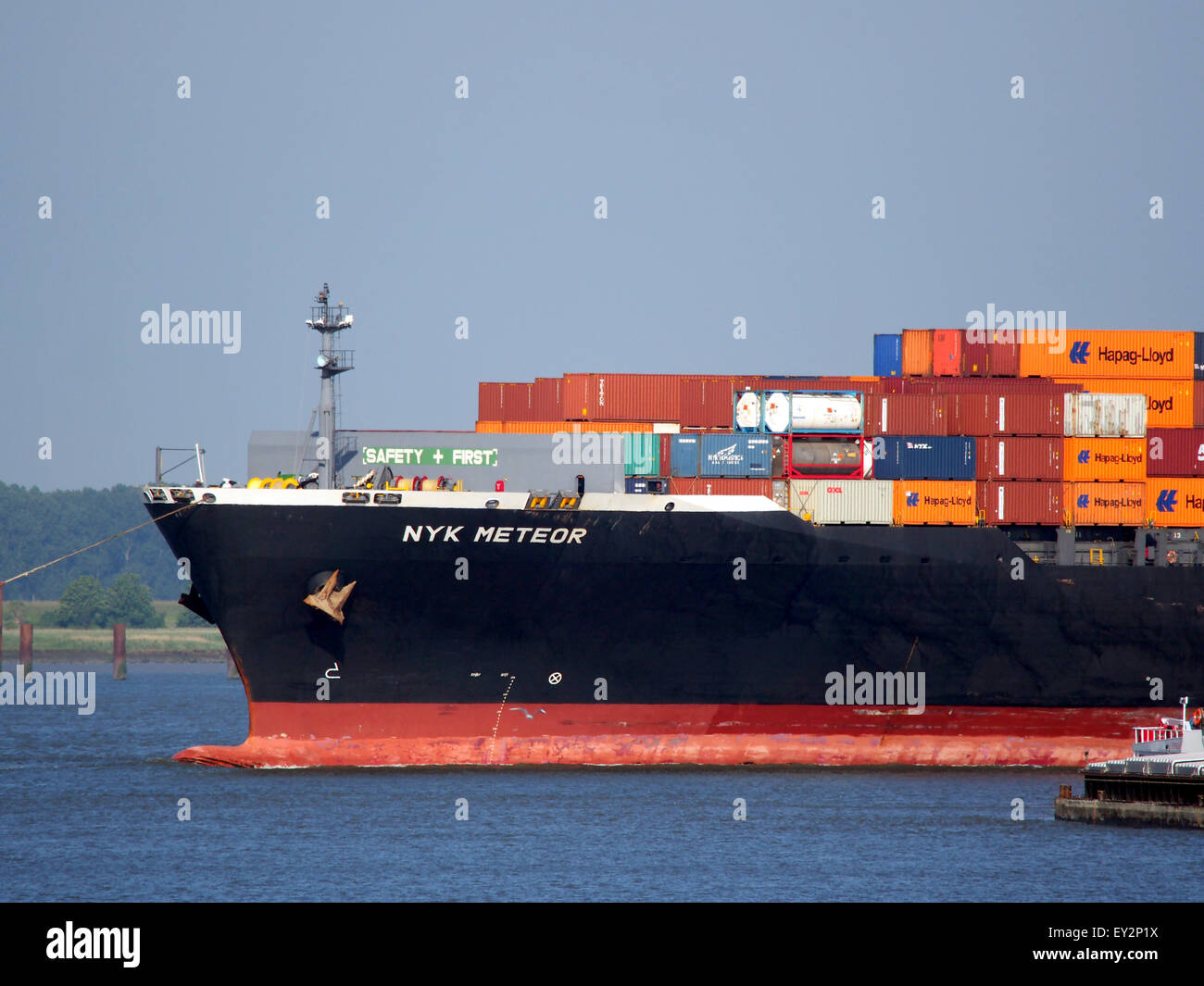NYK Meteor, a container ship and chemical tanker, operates in the Port ...