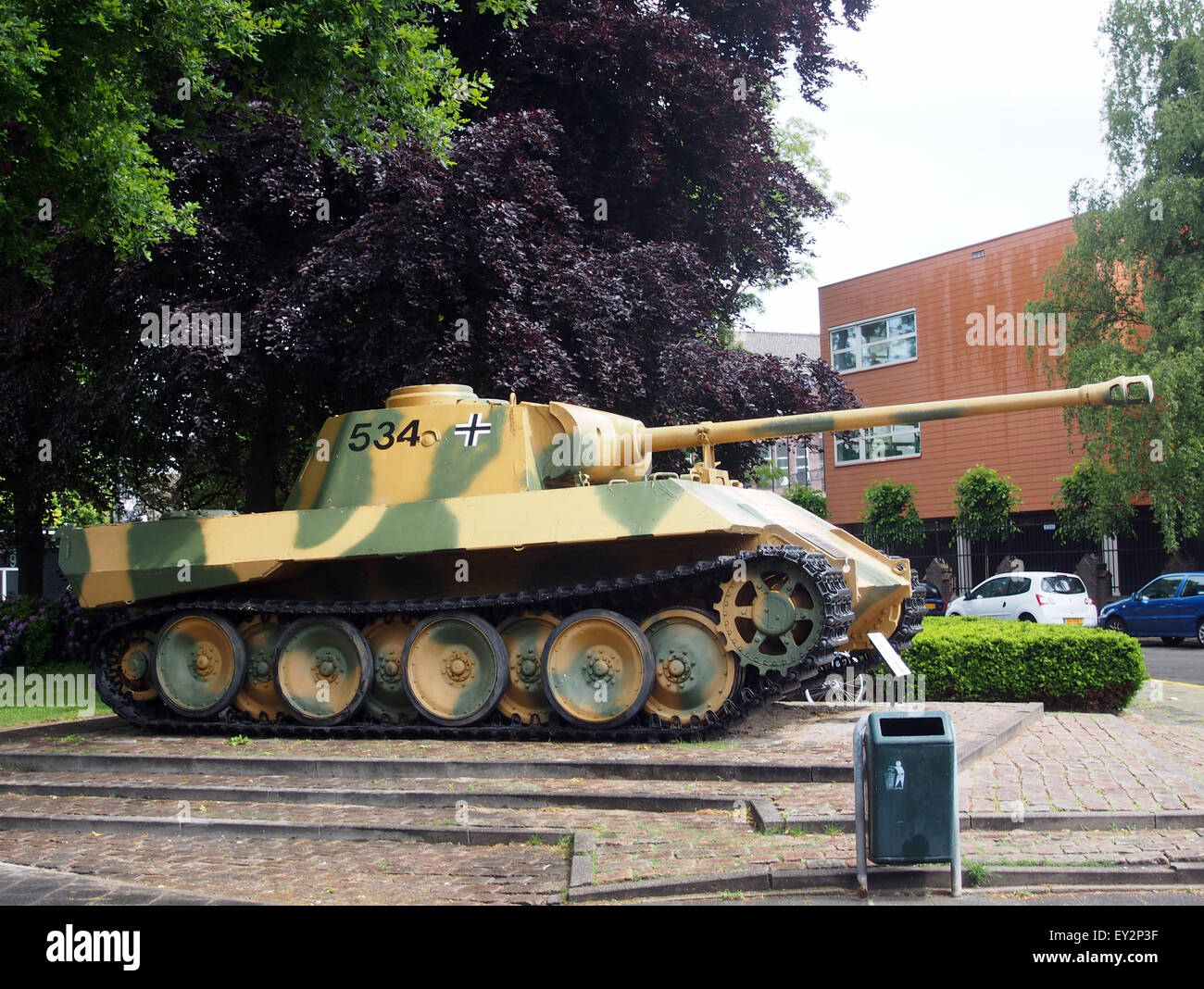 The Panther D tank is displayed at Wilhelminapark in Breda, Netherlands ...