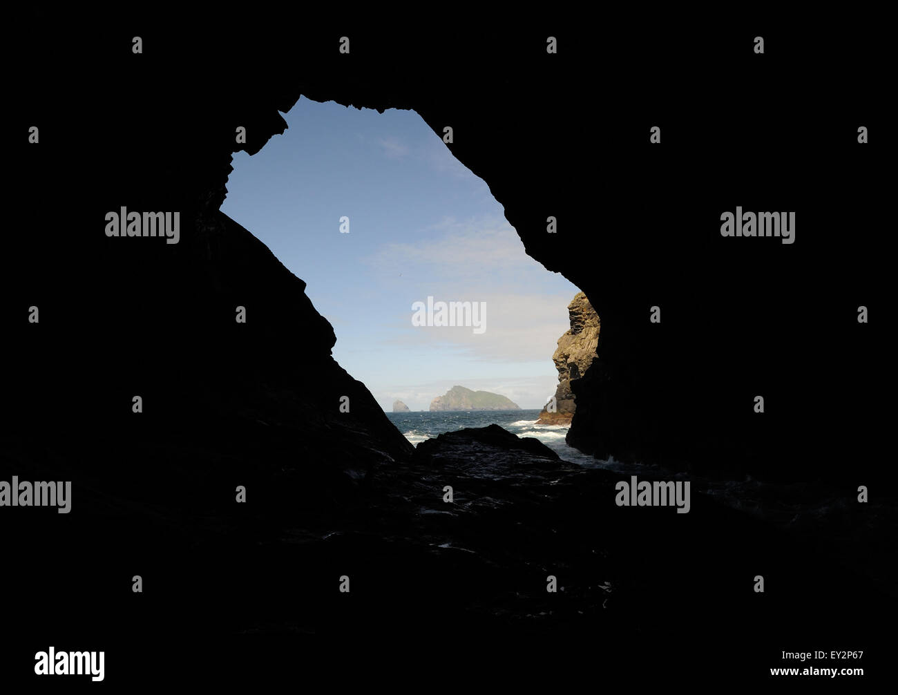 The island of Boreray and Stac Lee and Stac an Armin viewed through a ...