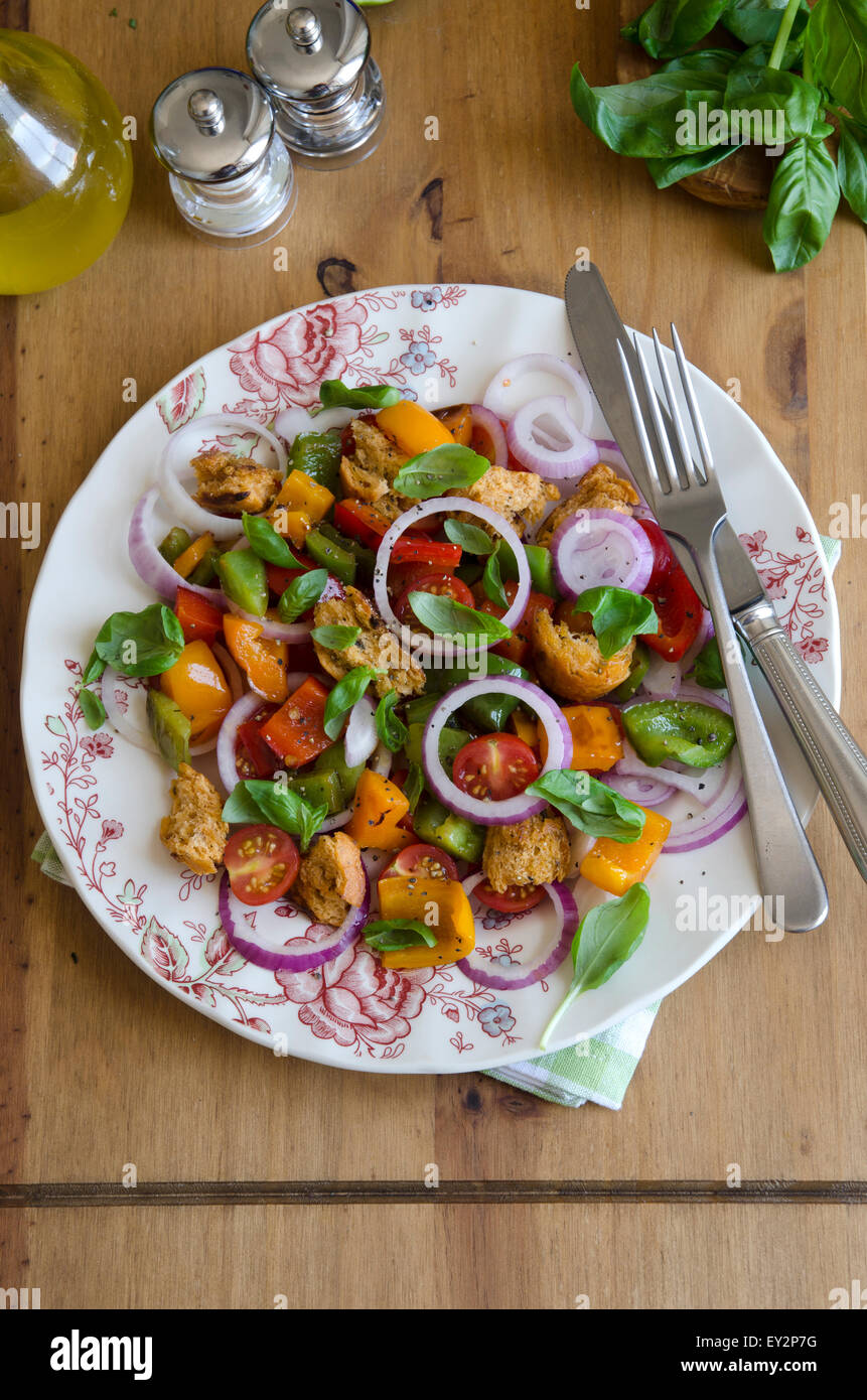 Italian panzanella bread salad hi-res stock photography and images - Alamy