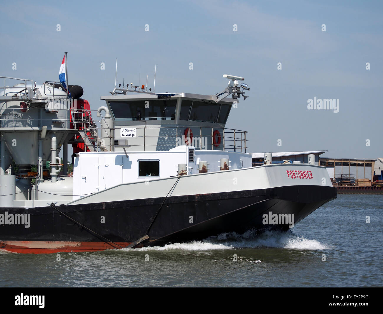 Pontonnier, a container ship and chemical tanker, operates on the Noord ...