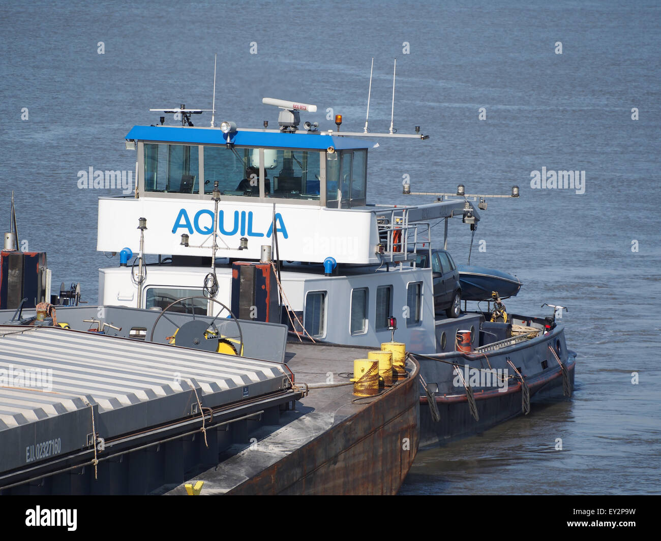 The Aquila, with ENI 02309873, is a container ship entering ...
