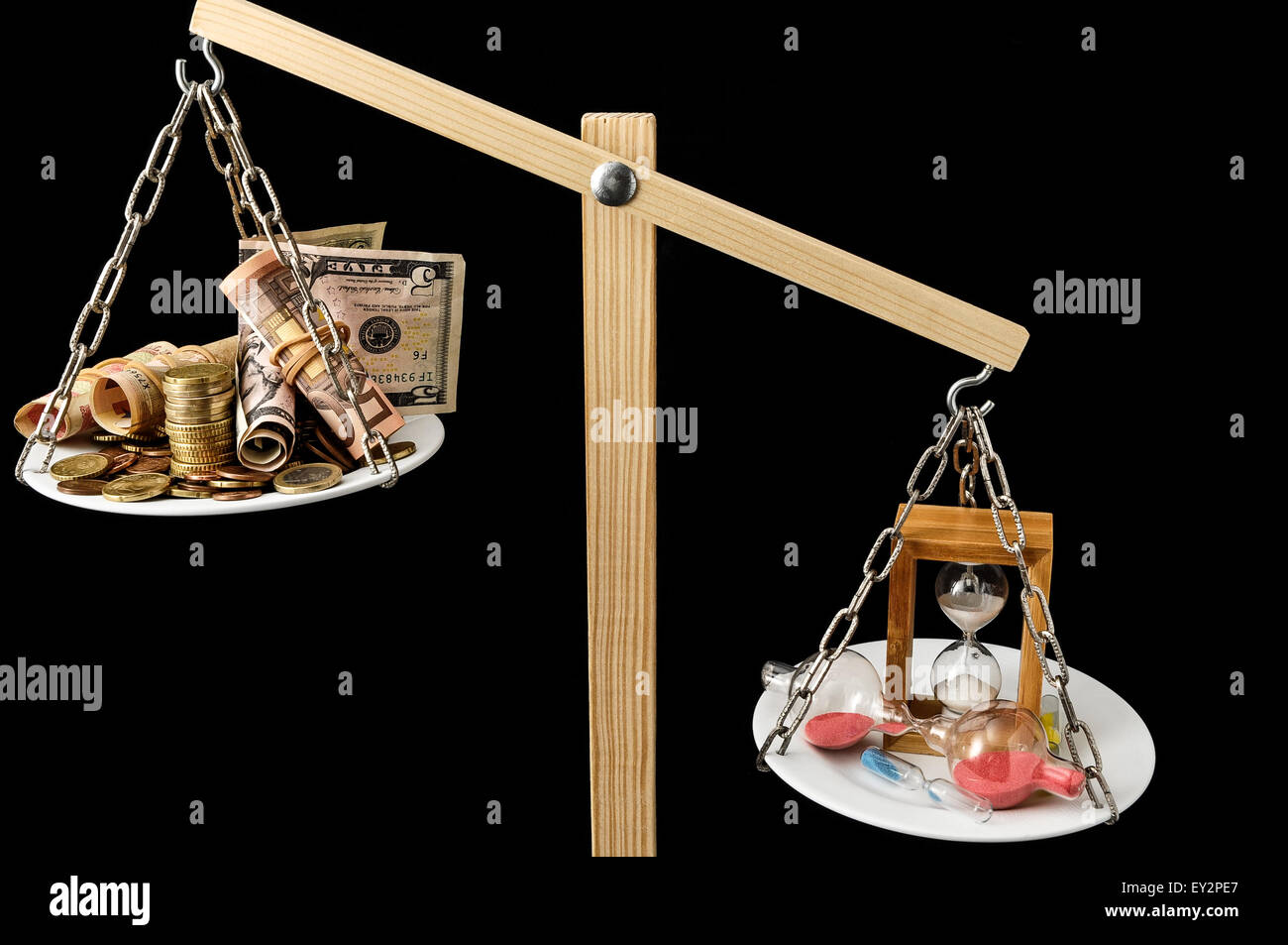 Clock and Currency Time is Money Concept Stock Photo - Alamy