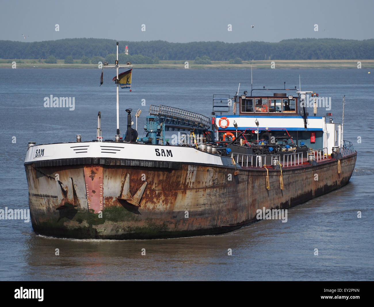 The Sam, with ENI 06004010, is a container ship navigating ...