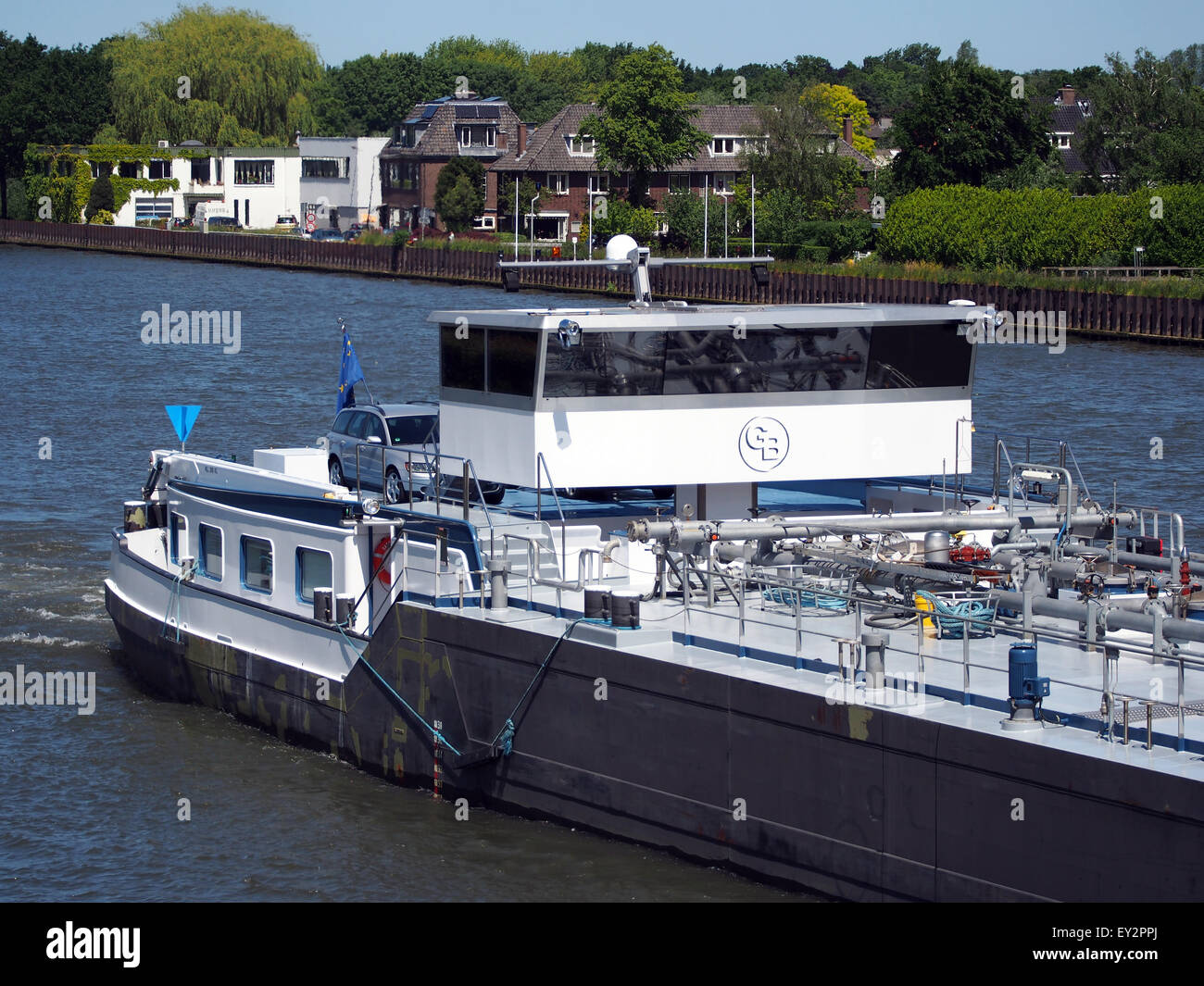 This photograph showcases Sascha, an oil tanker container ship ...