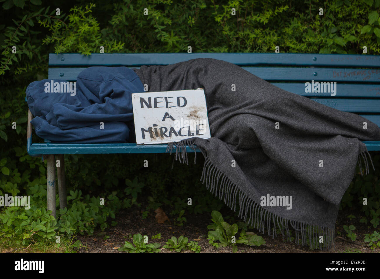 Homeless man cardboard sign on hi-res stock photography and images - Alamy