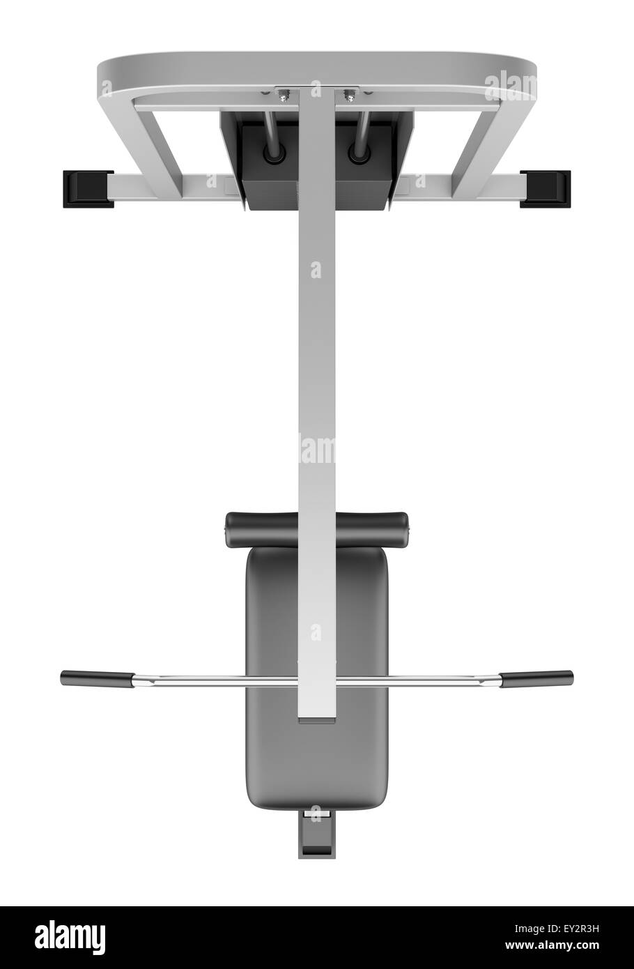 top view of gym pull-down machine isolated on white background Stock ...
