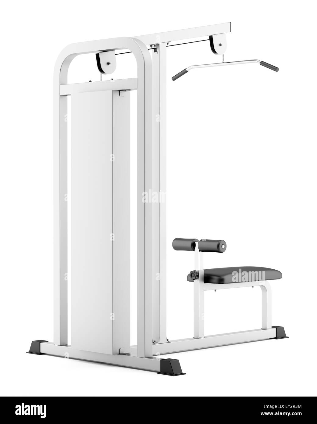 gym pull-down machine isolated on white background Stock Photo - Alamy