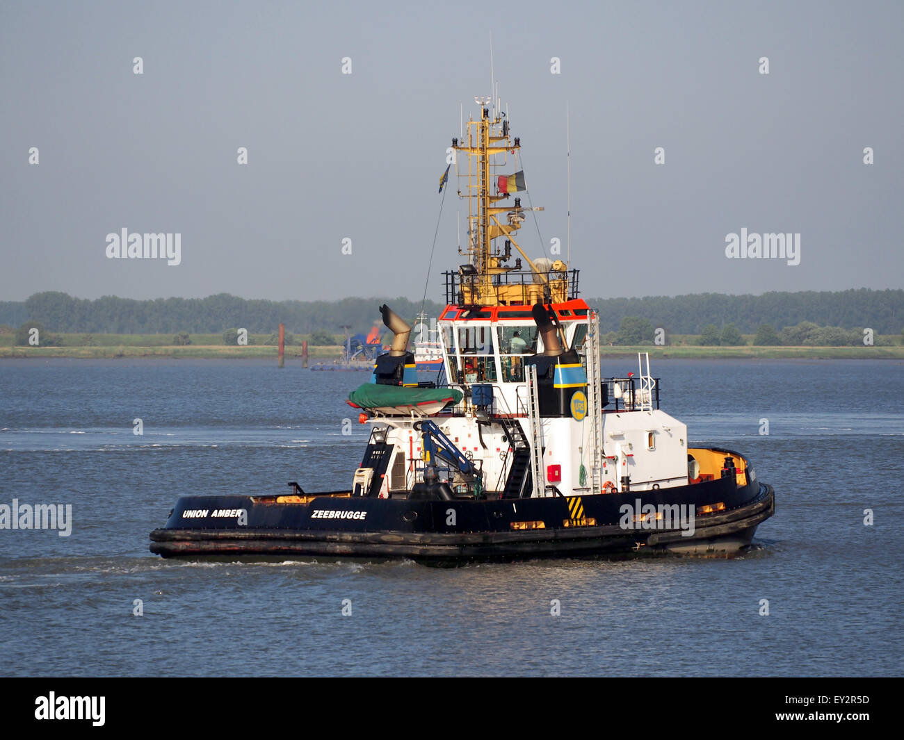 The container ship Union Amber (IMO 9365130) is seen at the Port of ...