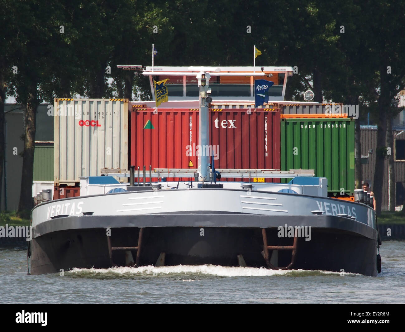 The Veritas, an ENI 02317734 container ship, is seen navigating the ...
