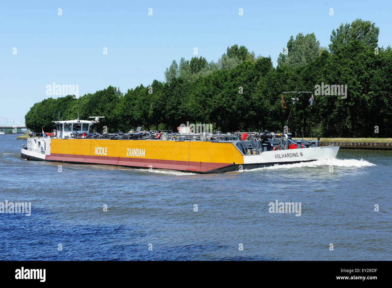 The *Volharding 8*, a container ship with the ENI number 02014120, is ...