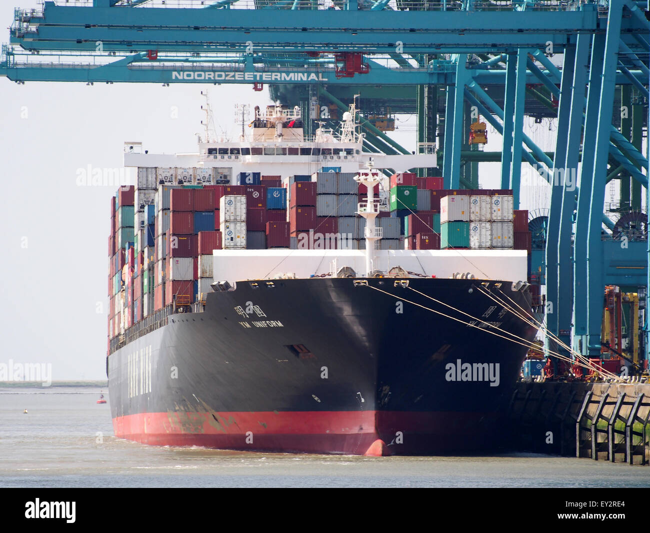 The YM Uniform, a container ship with IMO number 9337482, is docked at ...