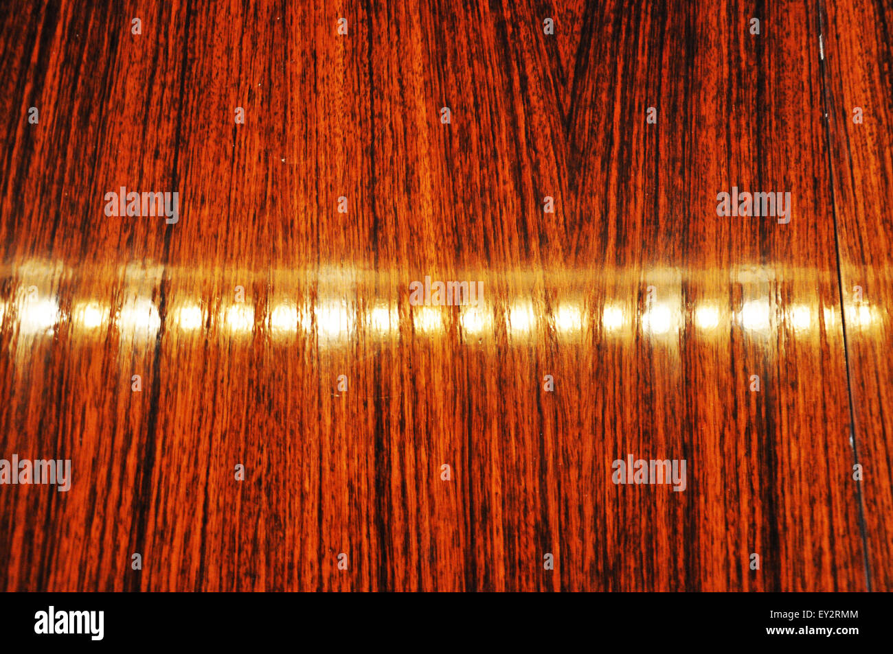 Lights reflected in wood panelling at the Fernsehturm in Berlin Stock ...