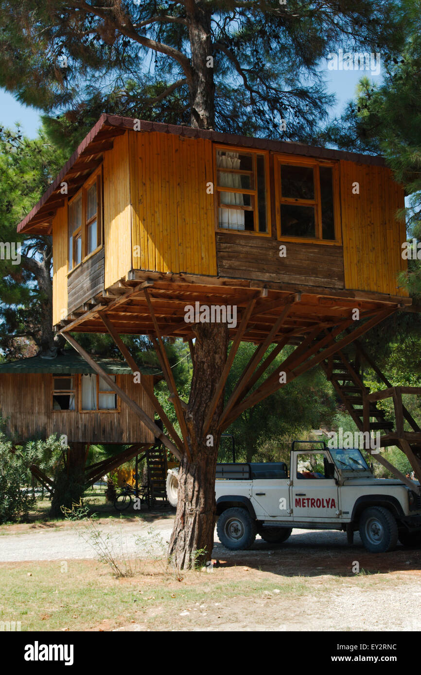 A treehouse near the entrance to the Saklikent Gorge, near Fethiye ...