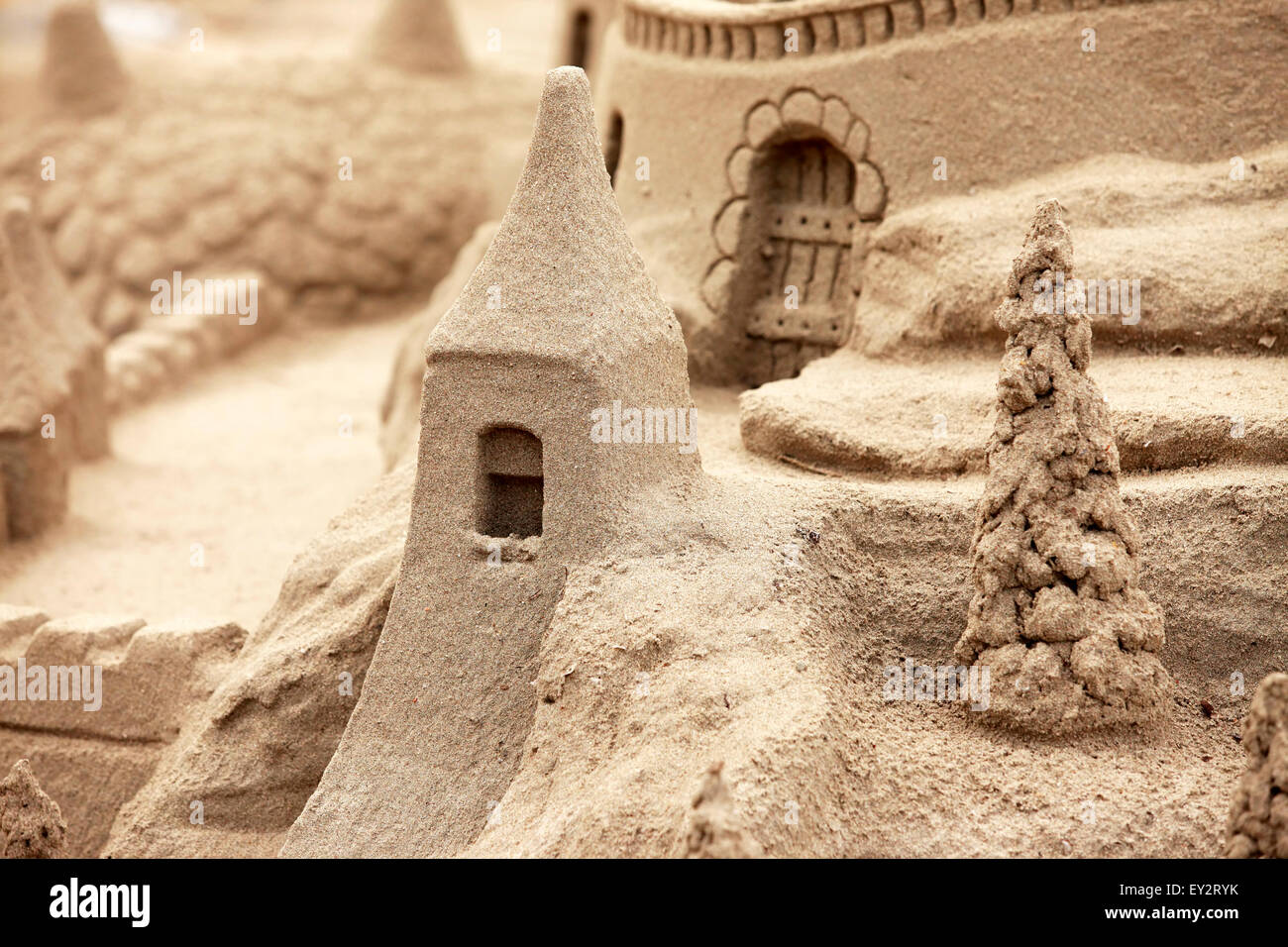 castle built of sand on the beach Stock Photo - Alamy