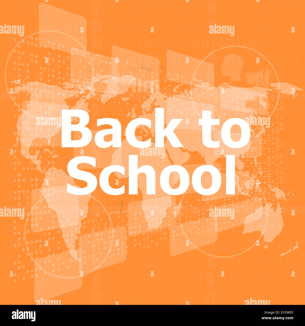 E-Learning concept, back to school words on digital touch screen Stock ...