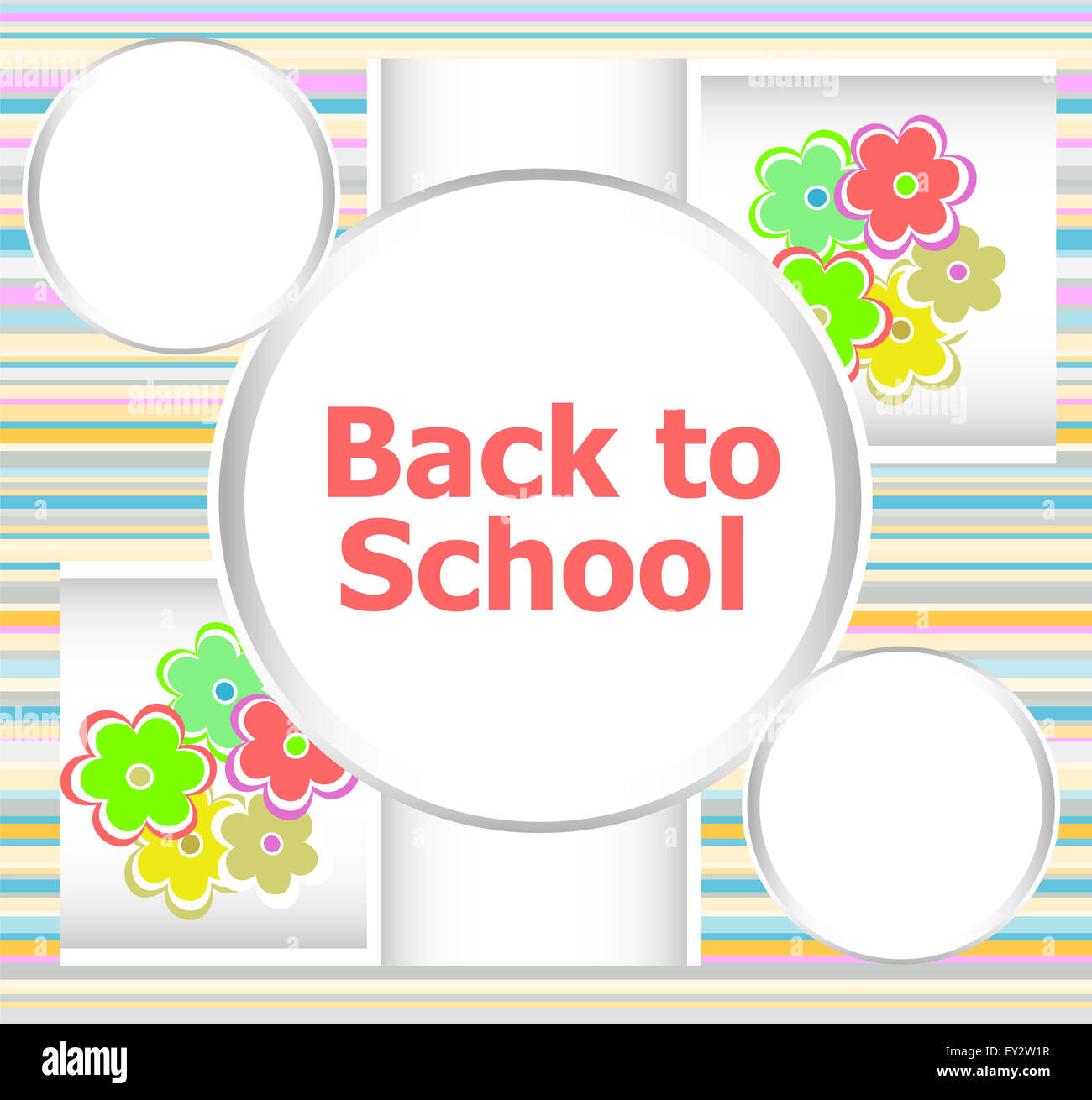 Back to school invitation card with flowers, education concept Stock ...
