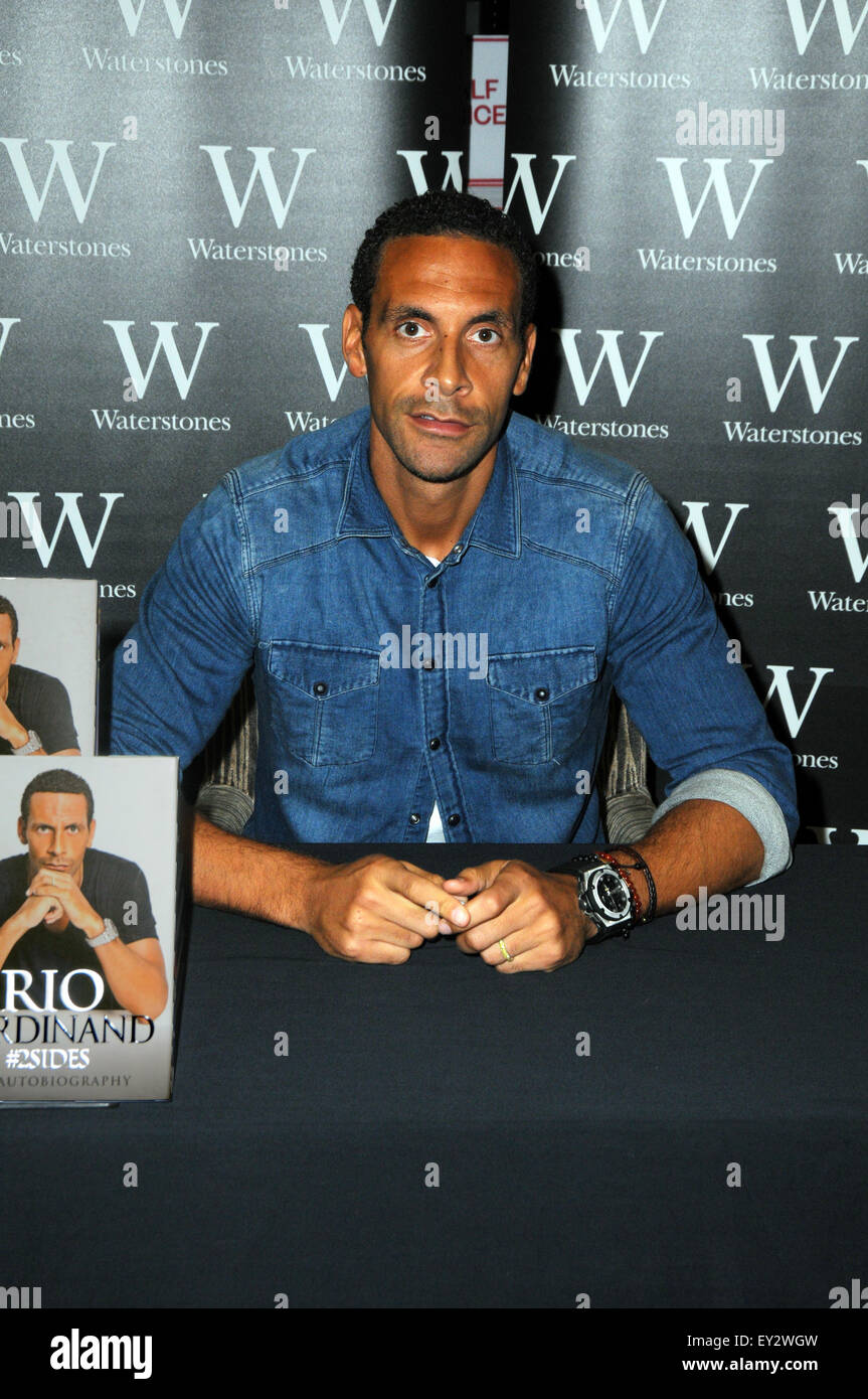 London, UK, 8 October 2014, Rio Ferdinand signs his autobiography ...