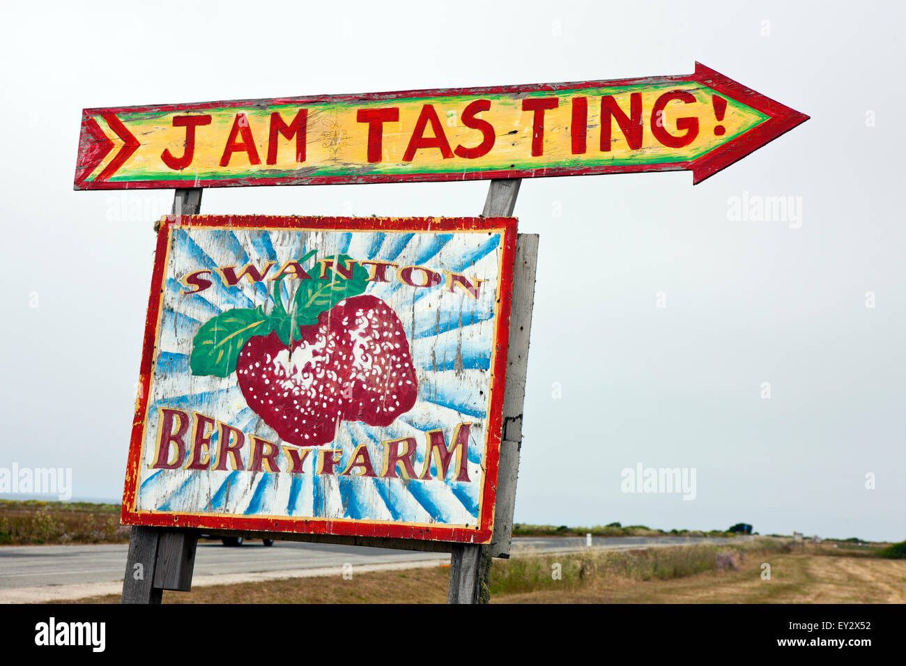 Jam Tasting sign, Swanton Berry Farm, Davenport, California, United ...