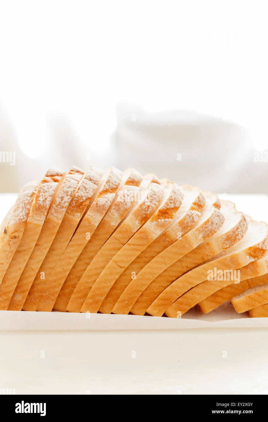 Falling slices of White Bread Stock Photo - Alamy