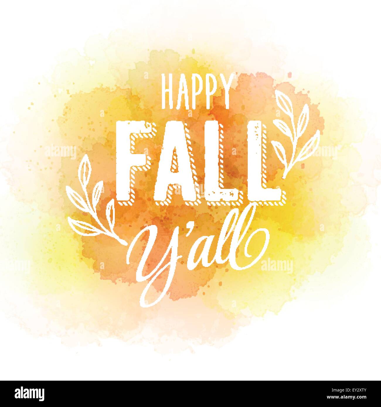 Vector autumn label on colorful watercolor background Stock Vector ...